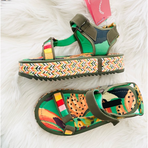 FARM Rio | Shoes | Farm Rio Green Toucans Platform Sandals | Poshmark